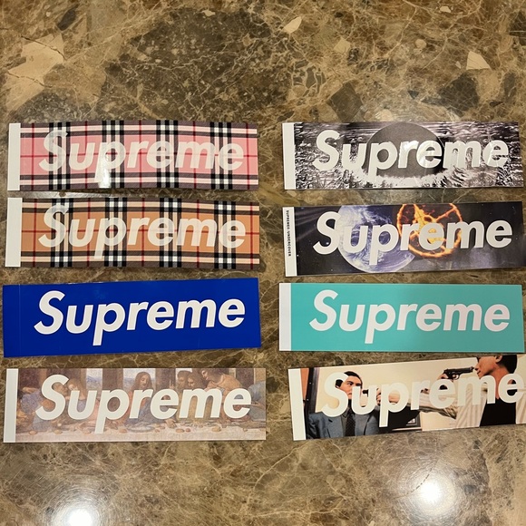 Supreme | Other | Supreme Box Logo Sticker Lot 8 Burberry Tiffany Last ...